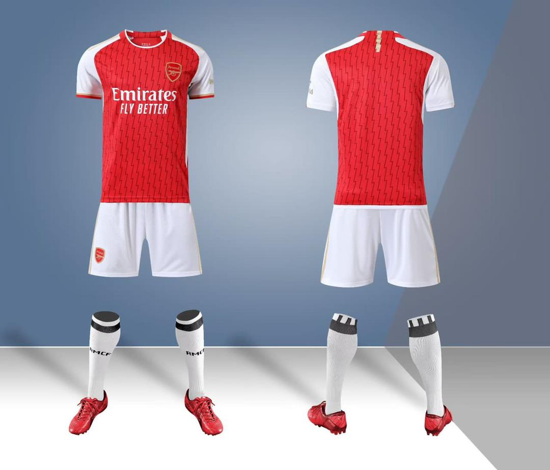 New Arsenal Red Premium Soccer Uniform 2023 – De Lion Designs